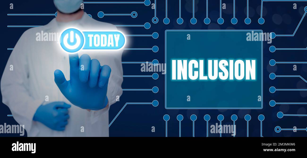 Hand writing sign Inclusion. Internet Concept action state including of ...