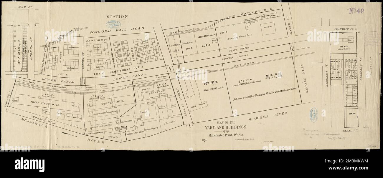 Plan of the yard and buildings of the Manchester Print Works ...