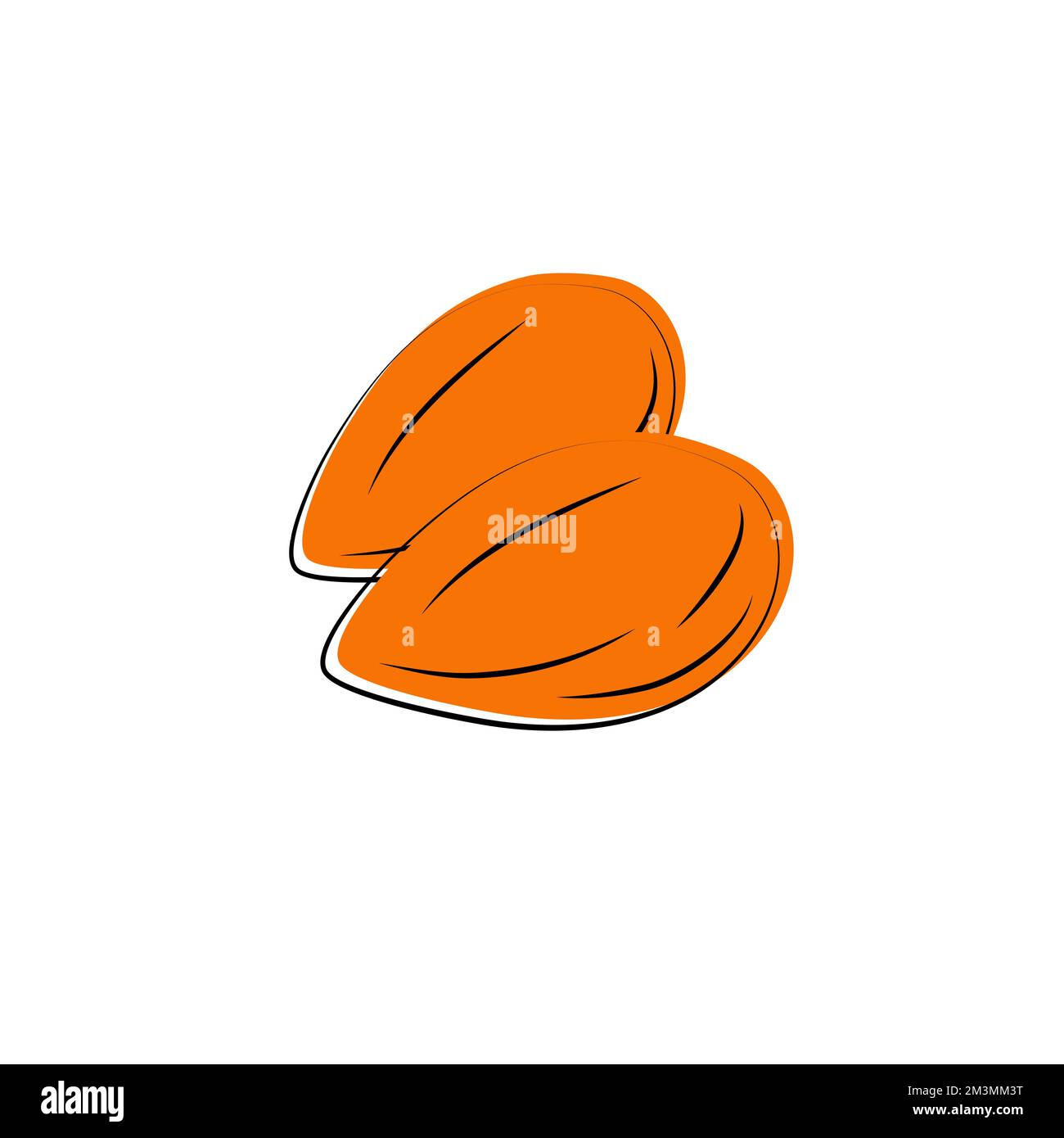 Almond cartoon illustration. Simple nut logo for emblem, sticker ...
