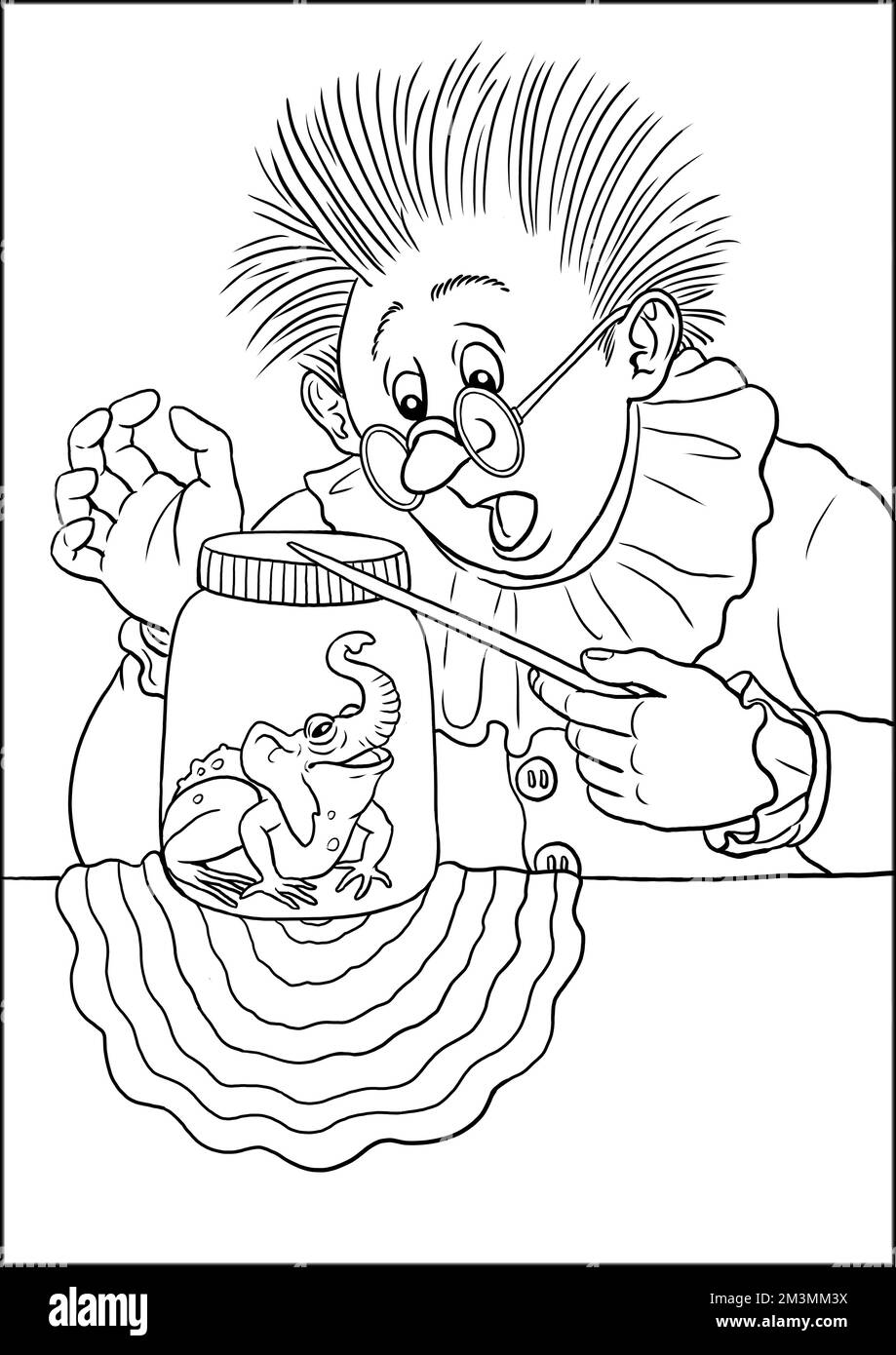 Clumsy Mage. Coloring page with the illusionist. Coloring template with ...