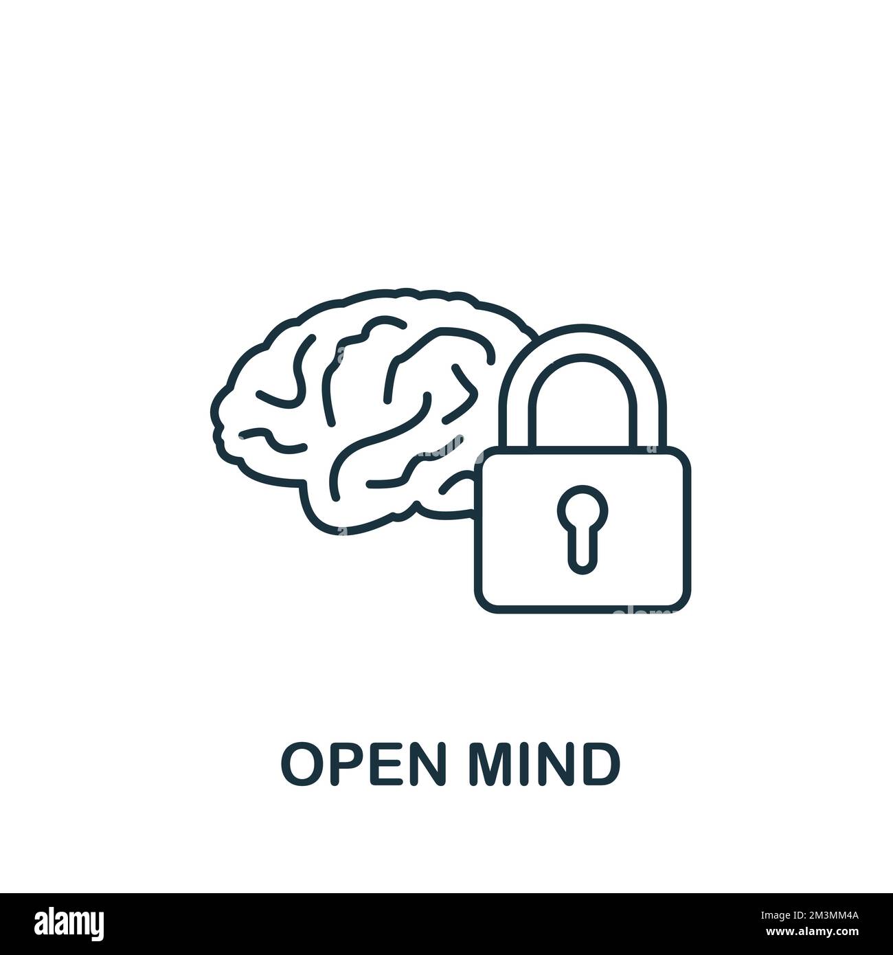 Open Mind icon. Monochrome simple Life Skills icon for templates, web ...