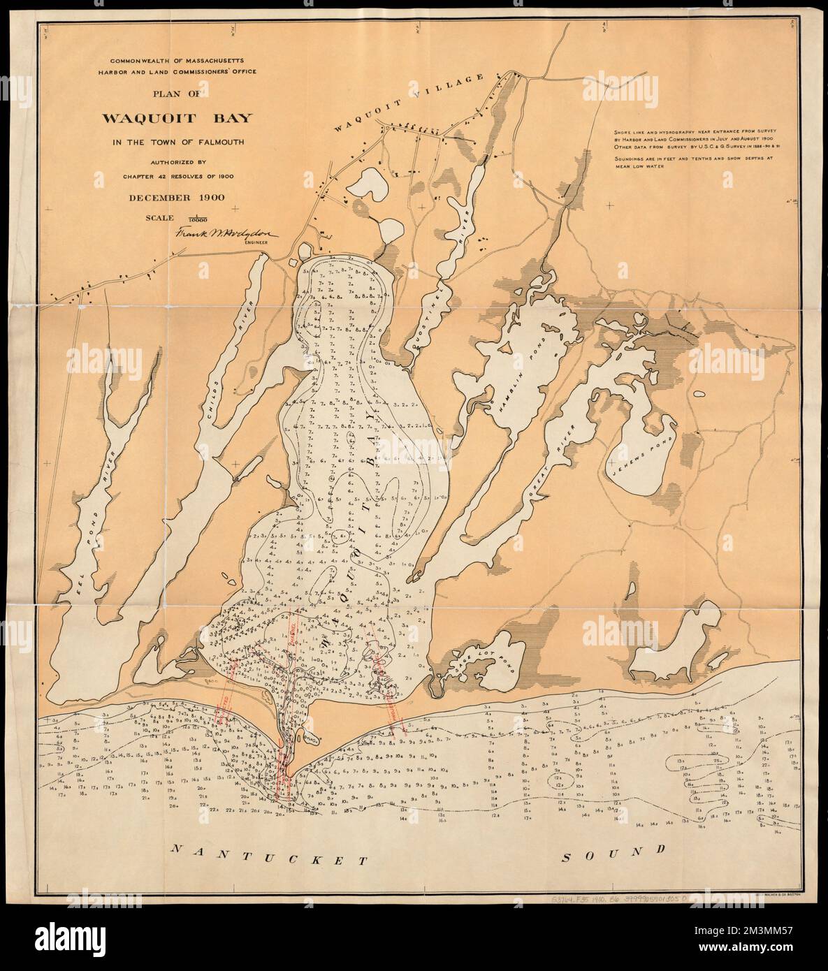 Plan of Waquoit Bay in the town of Falmouth , Harbors, Massachusetts ... Plan of Waquoit Bay in the town of Falmouth , Harbors, Massachusetts ...