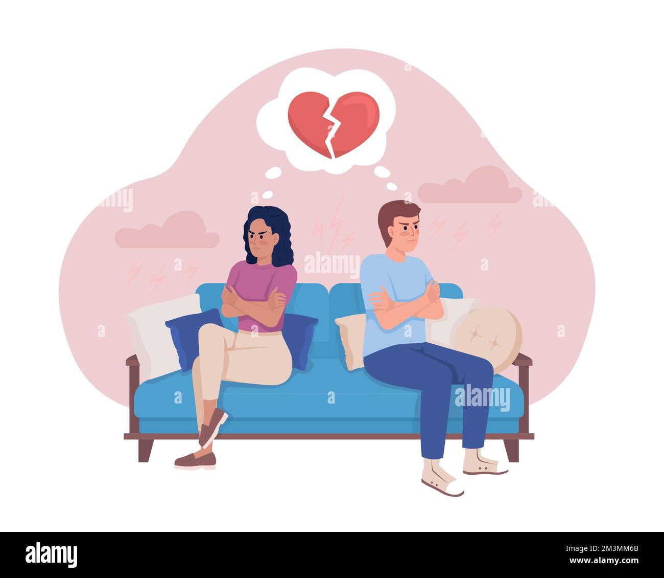 Arguing couple flat concept vector illustration Stock Vector Image ...