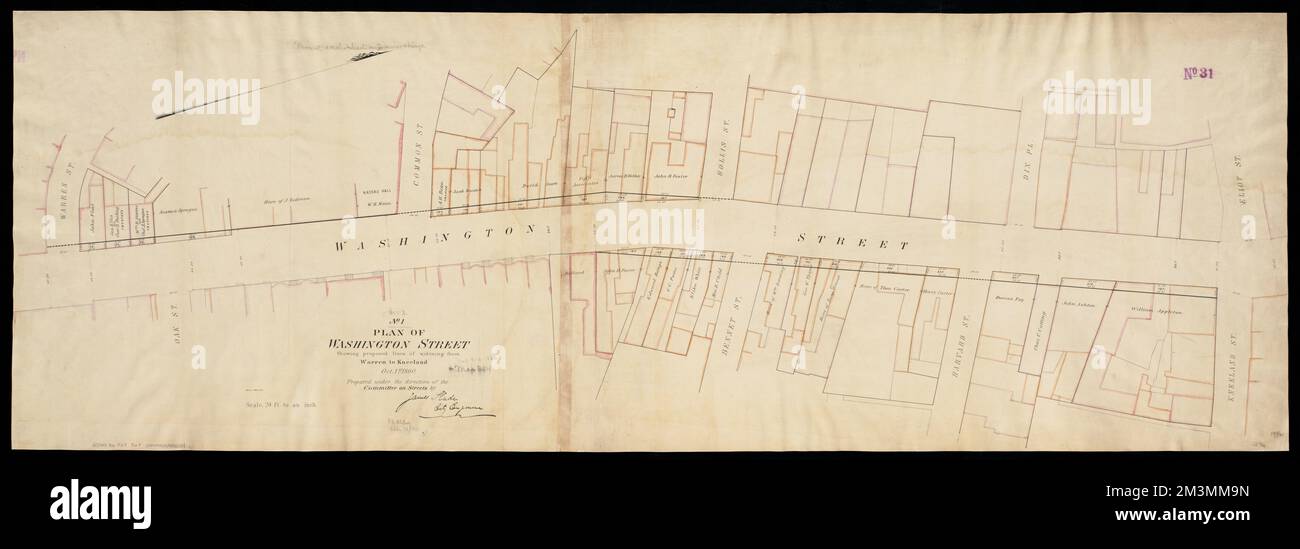 Plan of Washington Street showing proposed lines of widening from ...