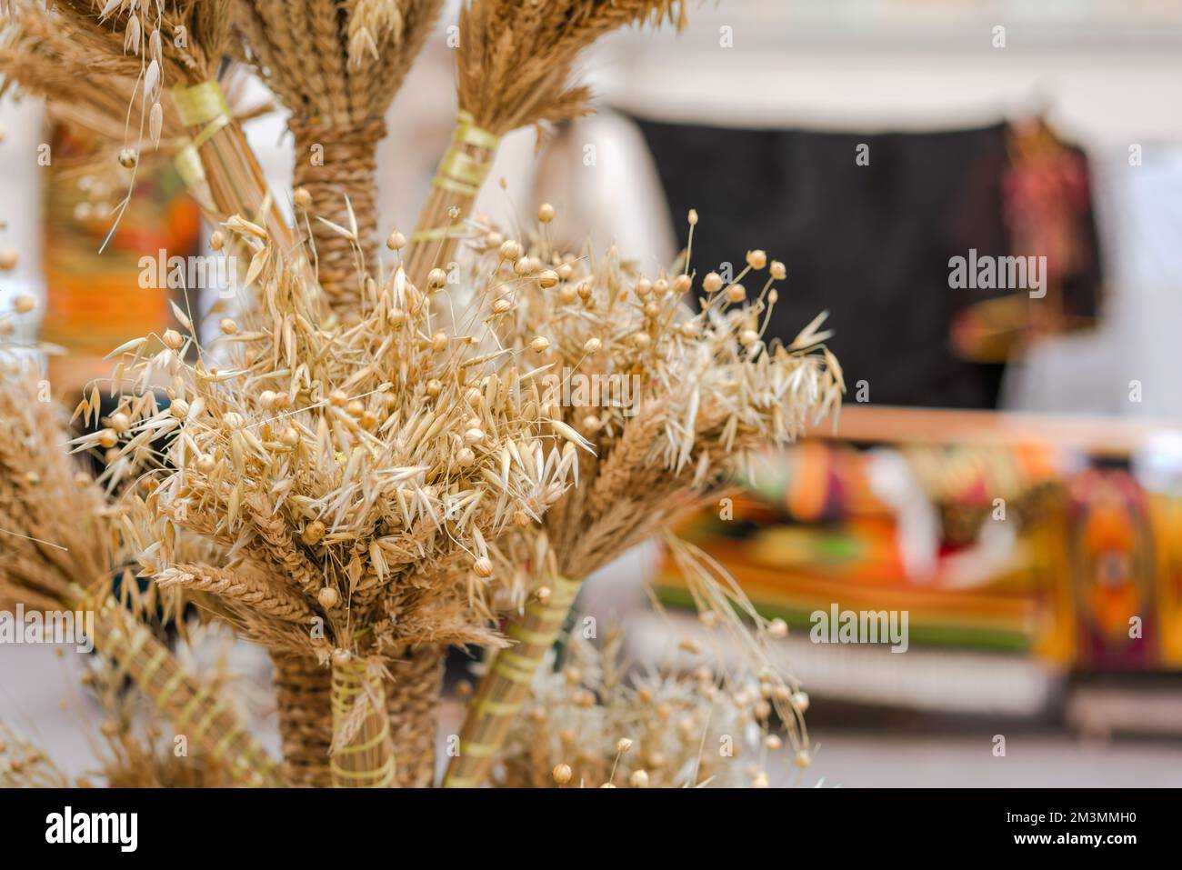 Didukh as a traditional Ukrainian Christmas symbol on souvenir market ...