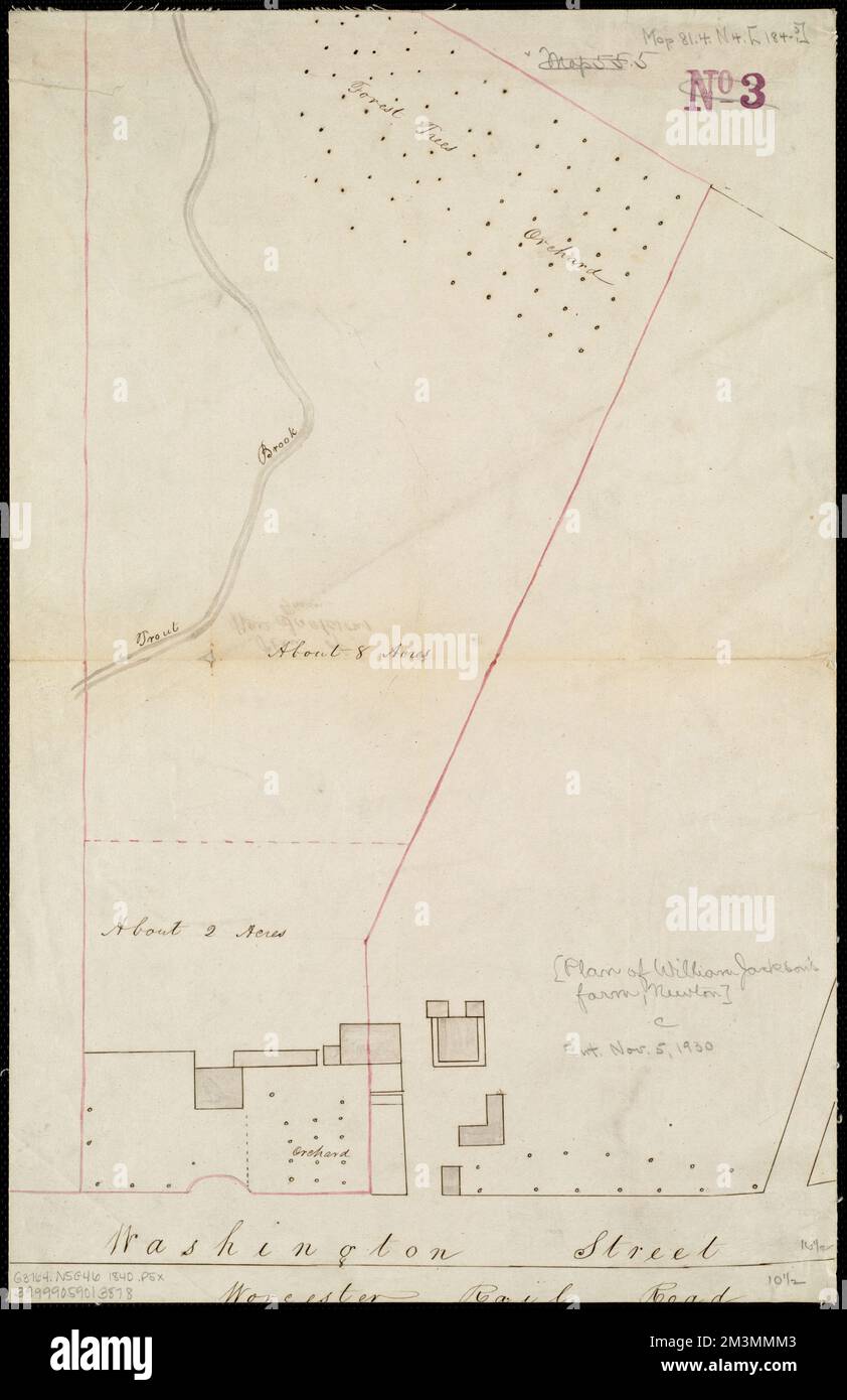 [Plan of William Jackson's farm, Newton] , Real property, Massachusetts ...