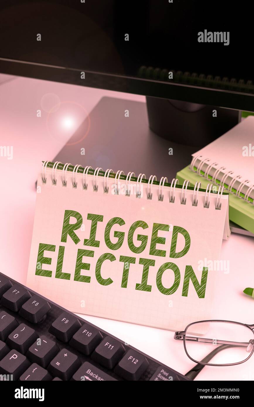 Writing displaying text Rigged Election. Internet Concept Manage ...