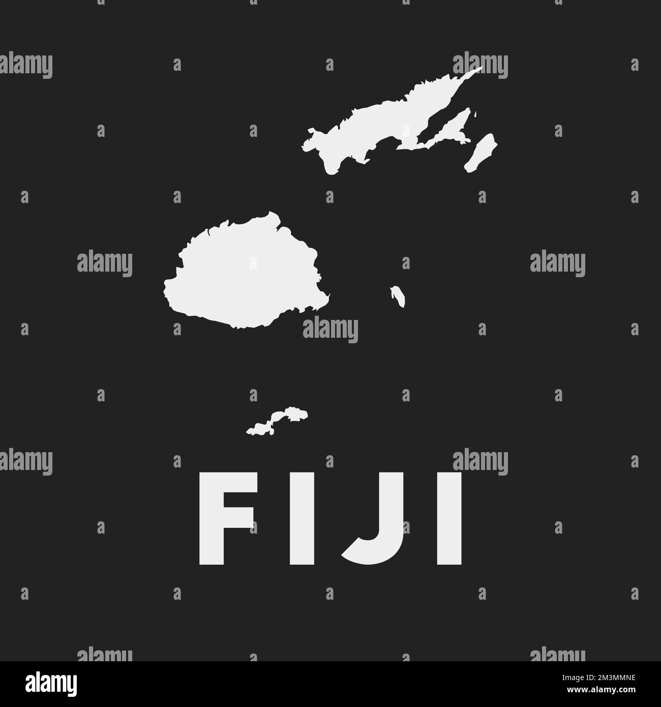Fiji icon. Country map on dark background. Stylish Fiji map with ...