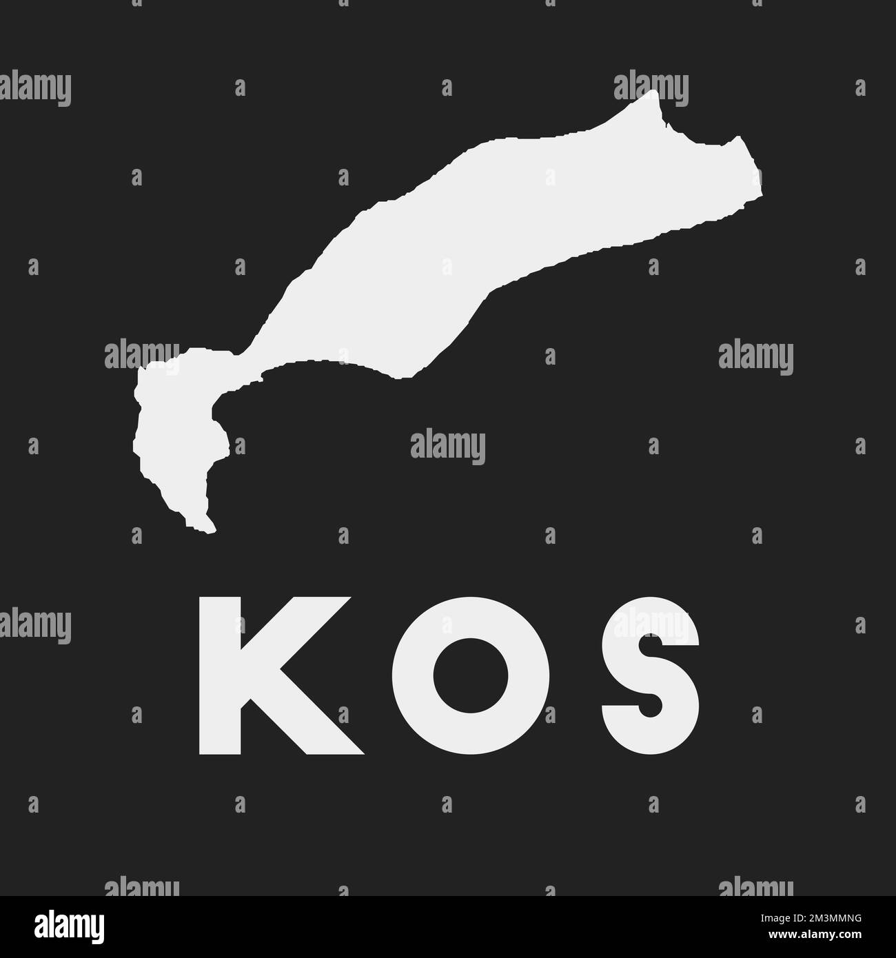 Kos Icon Island Map On Dark Background Stylish Kos Map With Island