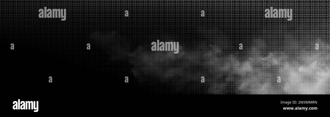 Realistic smoke, white clouds or fog on black background. Cloudy ...
