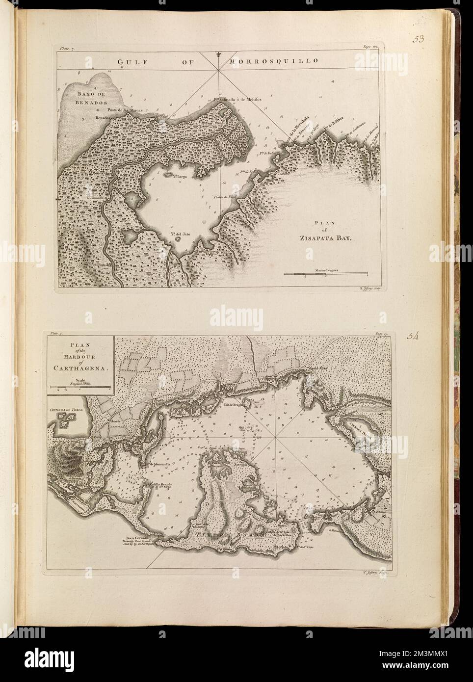 Plan of Zisapata Bay ; Plan of the harbour of Carthagena , Nautical ...