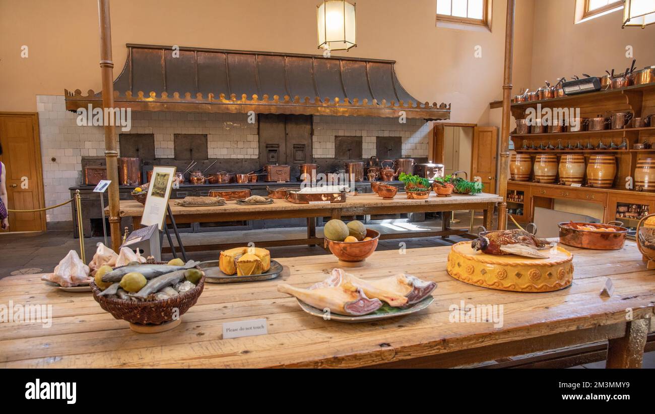An interior view of the kitchen of the Royal Pavilion in Brighton, the ...