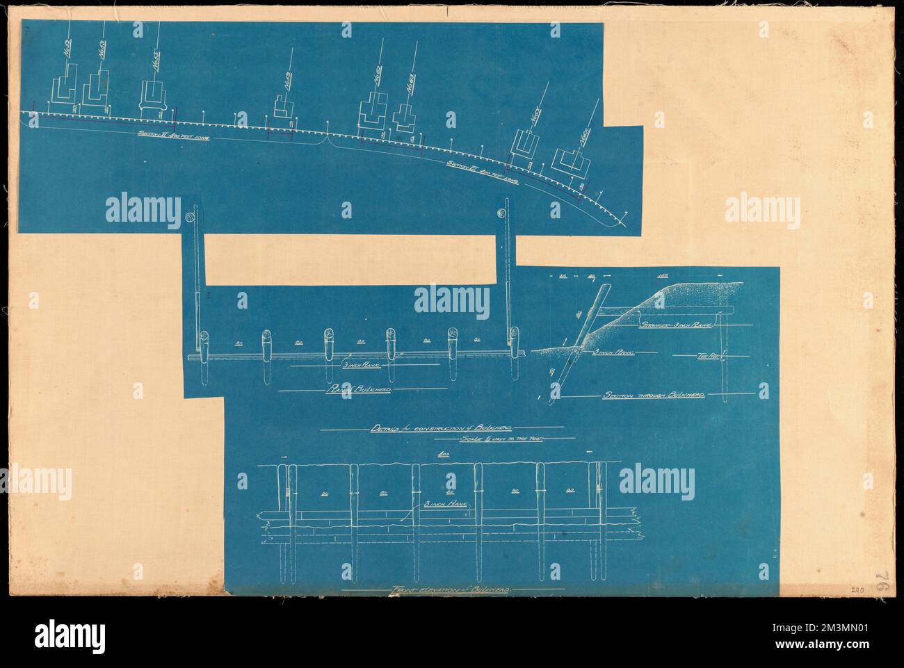 Plan showing details for the construction of a bulkhead at Long Beach ...