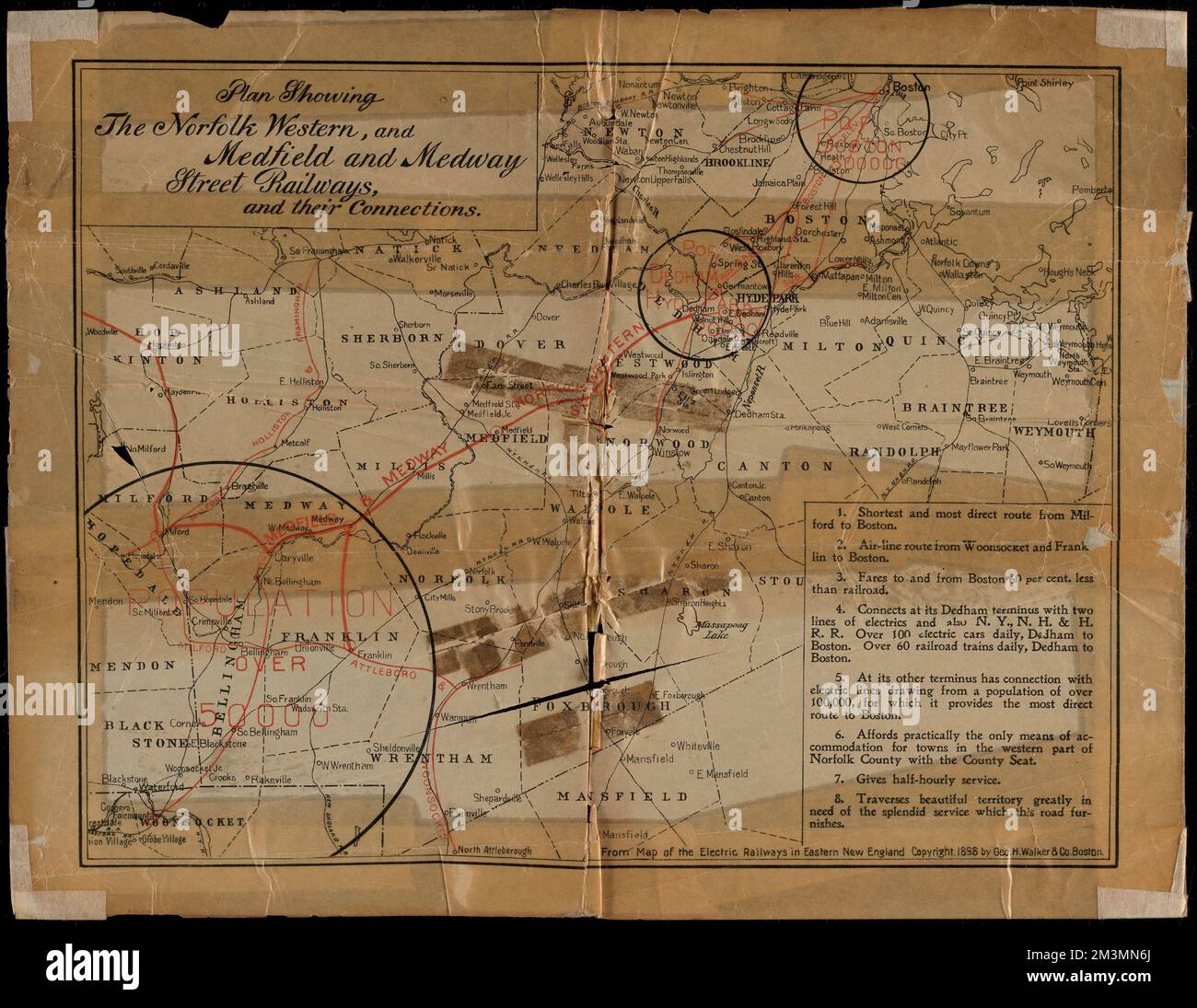 Plan showing the Norfolk Western and Medfield and Medway Street ...