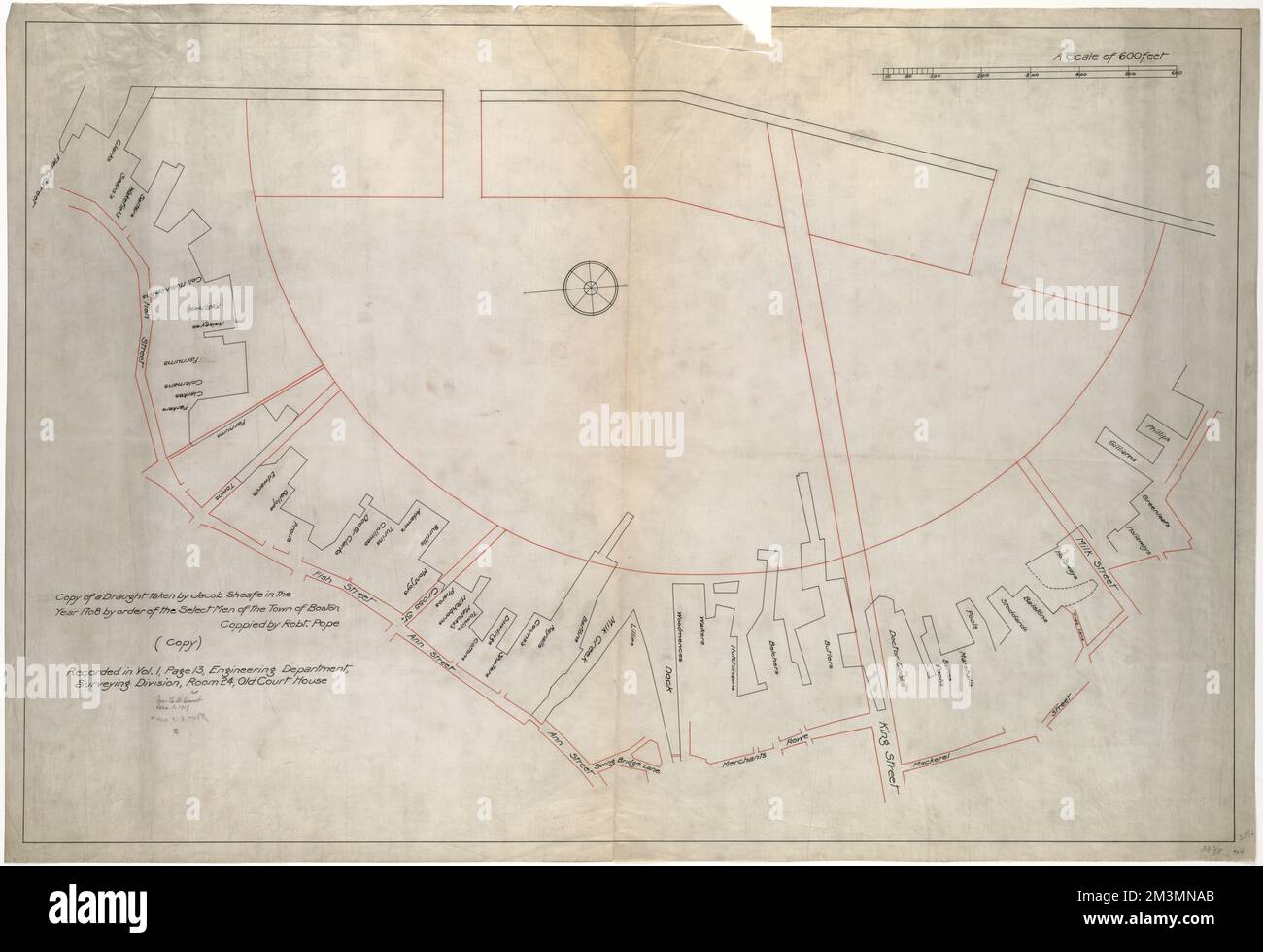 [Plan showing wharves of Boston from Batterymarch Street to Fleet ...