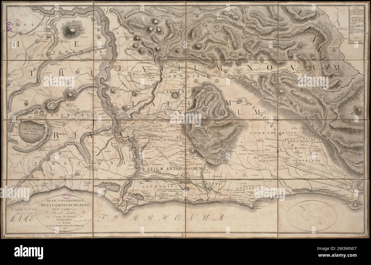Plan topographique de la campagne de Rome , Campagna di Roma Italy ...