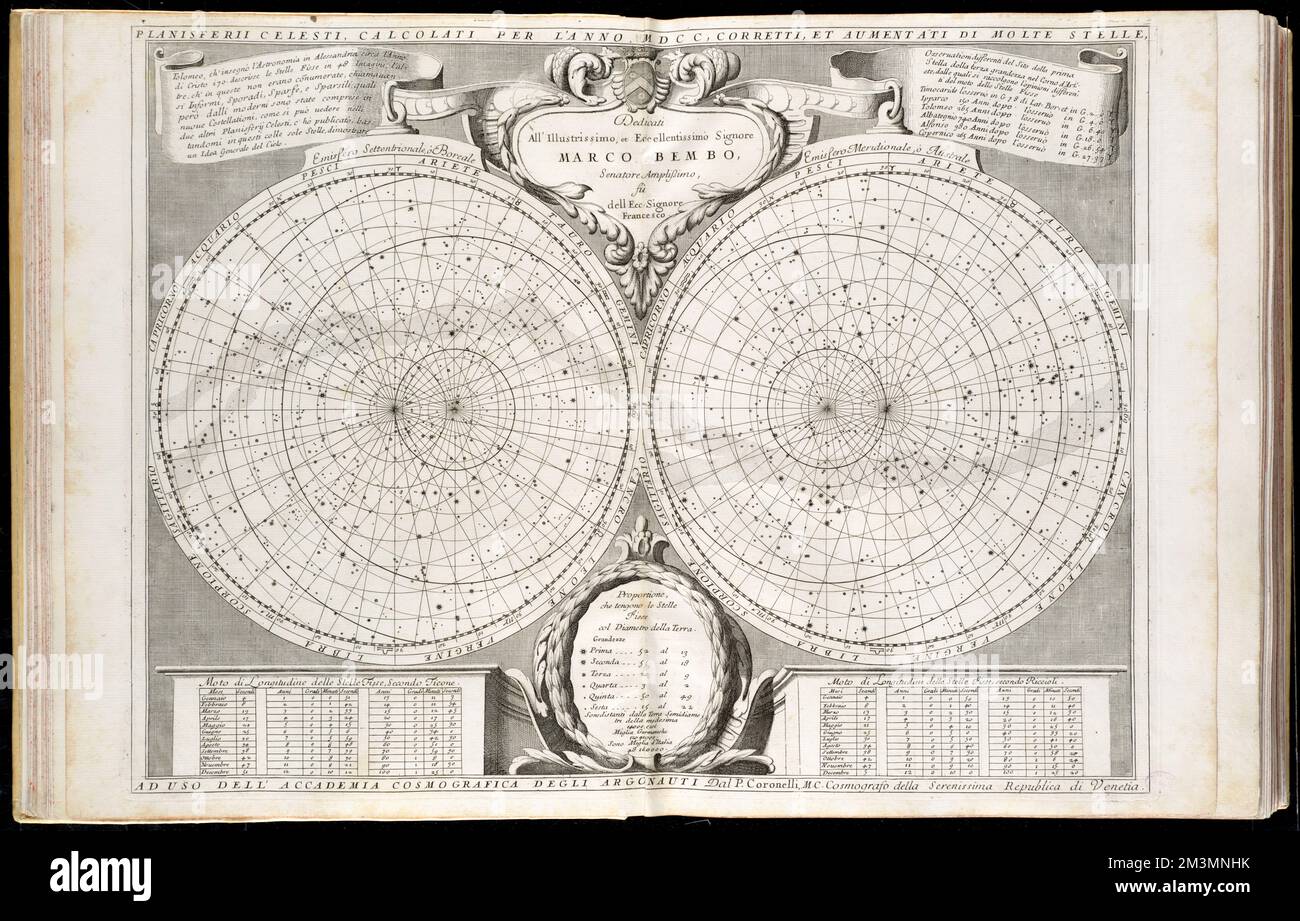 Planisferii celesti, calcolati per l'anno MDCC, corretti, et aumentati ...