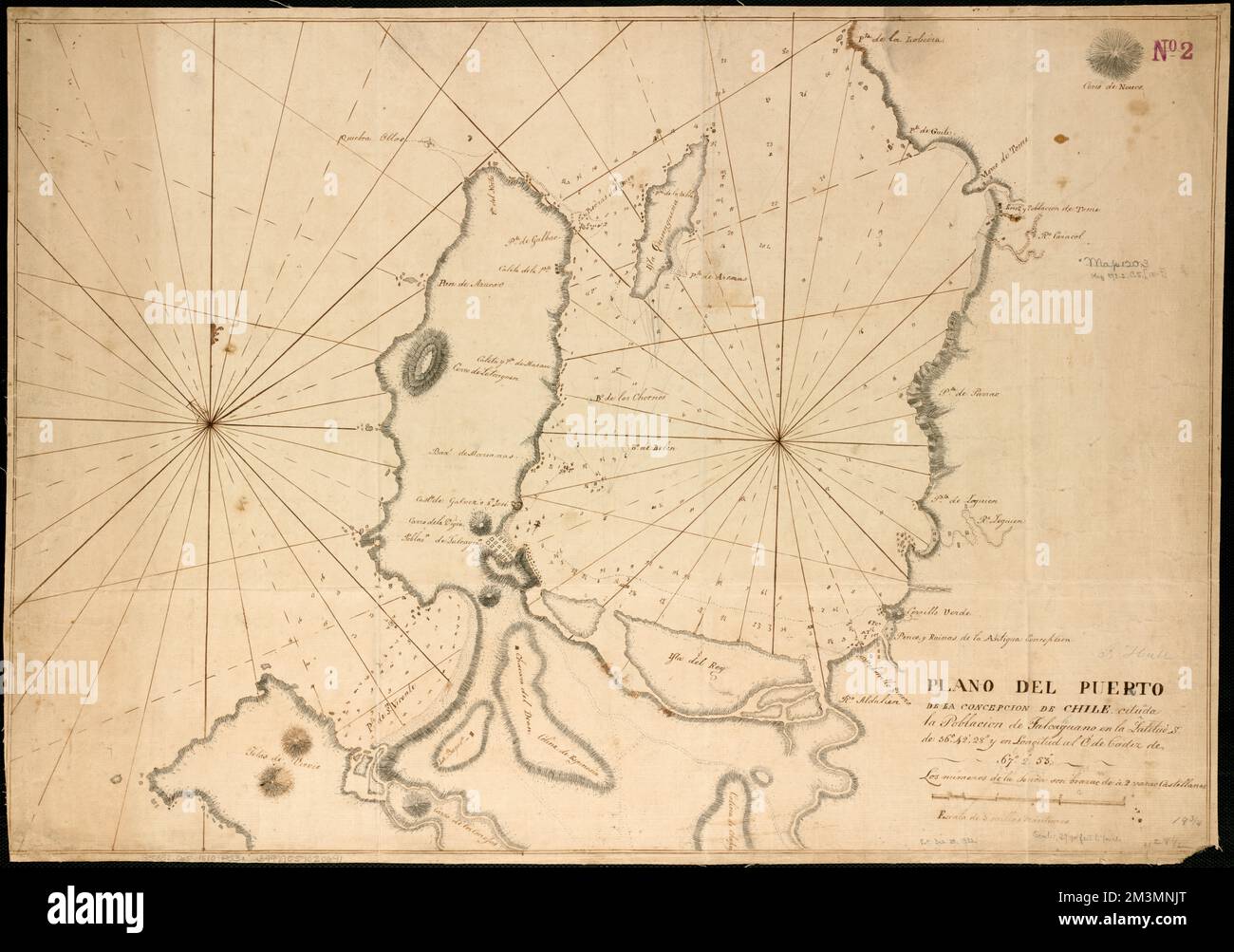 Plano del Puerto de la Concepcion de Chile : citu[a]da la Poblacion de ...
