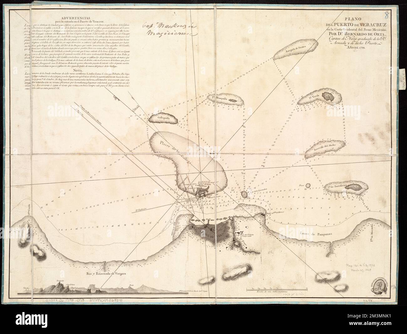 Plano del Puerto de Veracruz en la costa occidental del Seno Mexicano ...