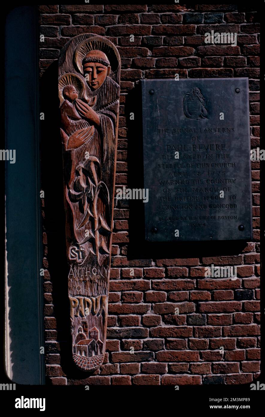 Plaque commemorating steeple lanterns of Paul Revere, Old North Church ...