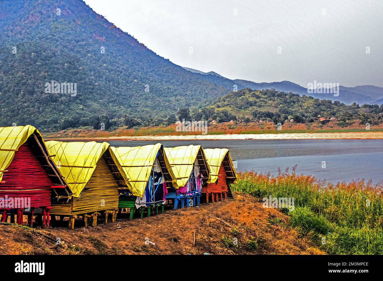 Kolluru bamboo huts resort hi-res stock photography and images - Alamy