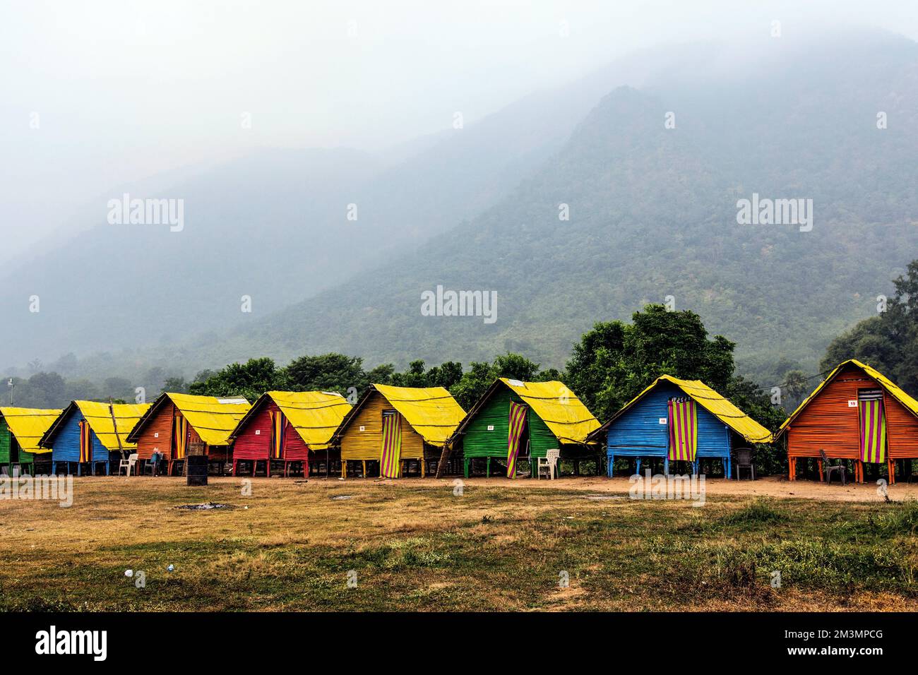 Kolluru bamboo huts resort hi-res stock photography and images - Alamy