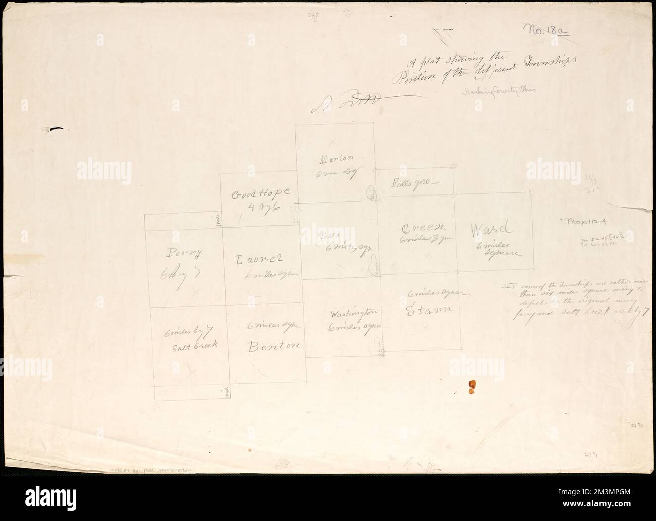 A plat showing the position of the different townships , Hocking County ...