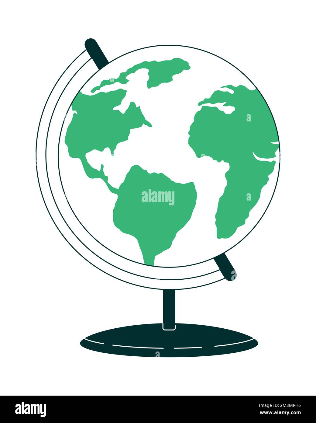 Earth globe model flat color linear vector object Stock Vector Image ...