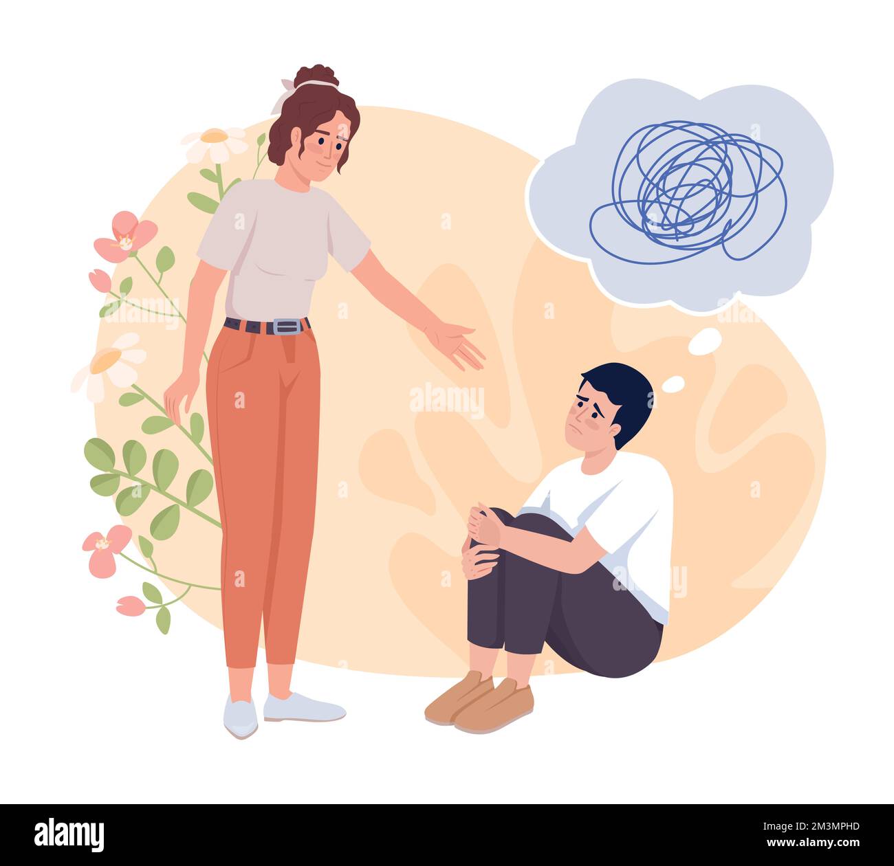 Mental support flat concept vector illustration Stock Vector Image ...