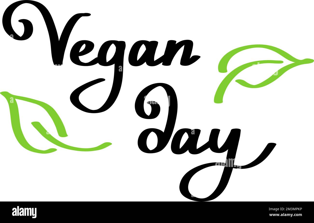 Vegan handdrawn text green vector lettering illustration. Calligraphy ...
