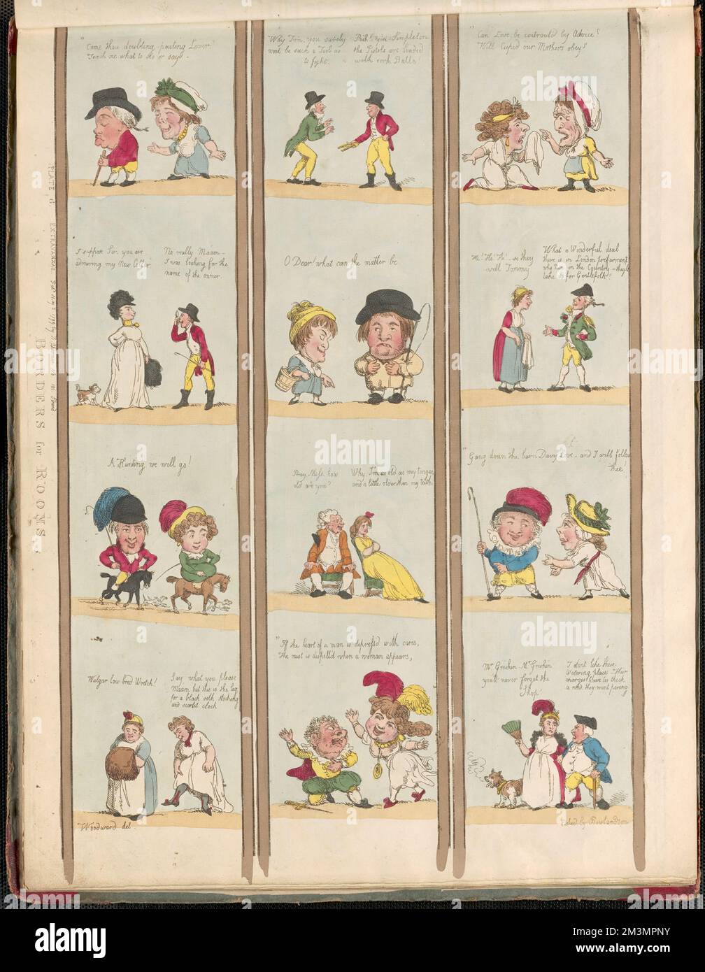 Plate 6. Borders for rooms. , Conversation, Horseback riding, Horses ...