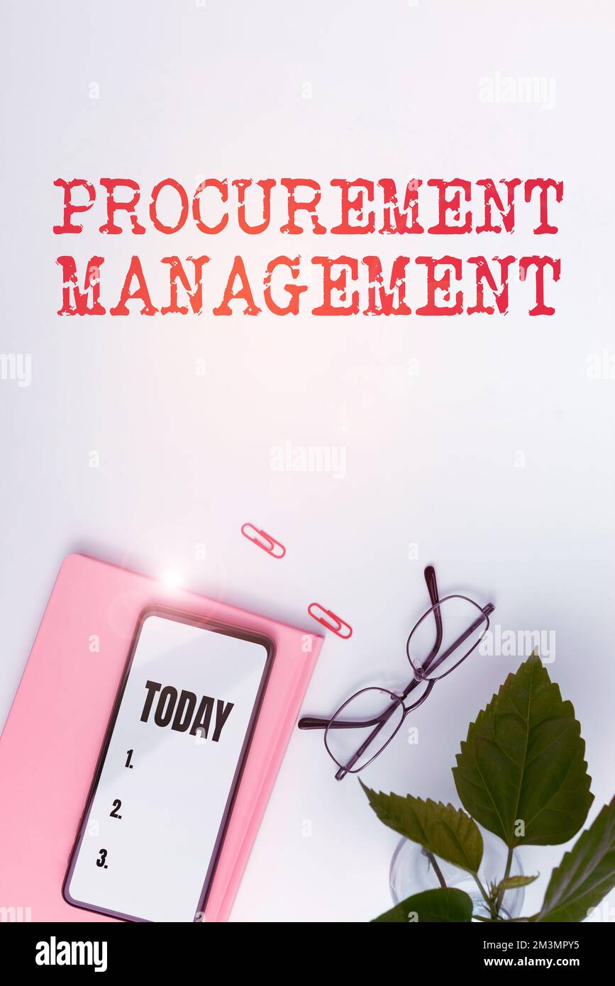 Sign displaying Procurement Management. Business idea buying Goods and ...