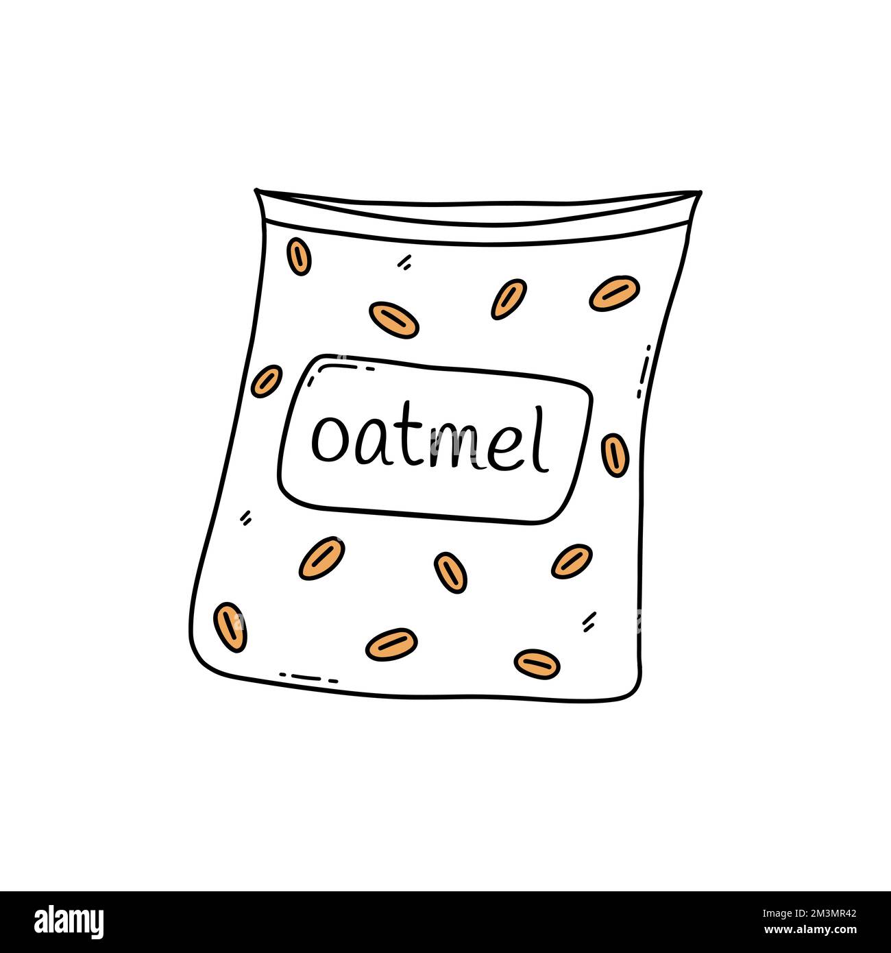 Packet of oatmeal. Ingredient for making porridge or flour, for ...