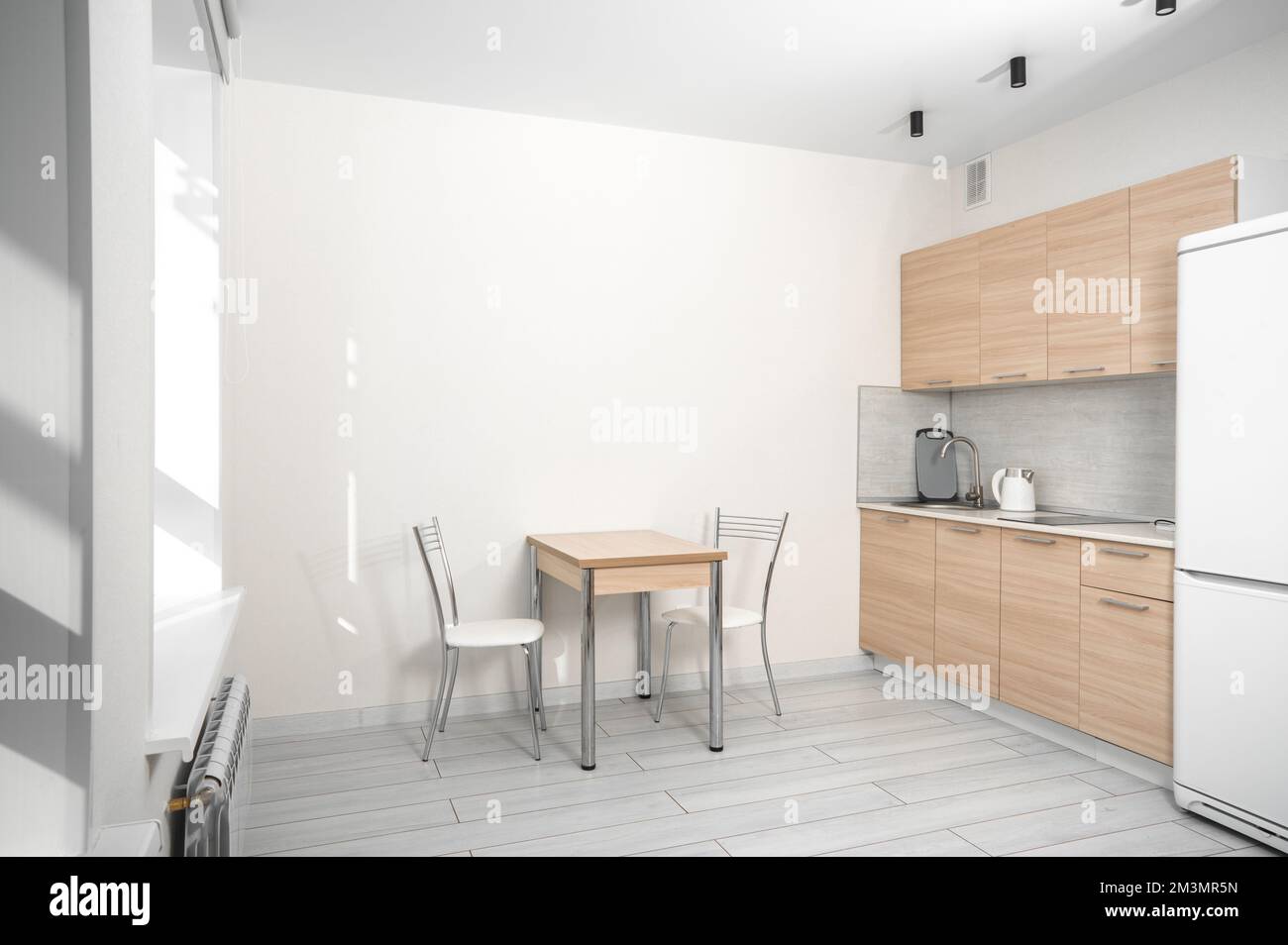 small economical kitchen living room background. kitchen space with ...