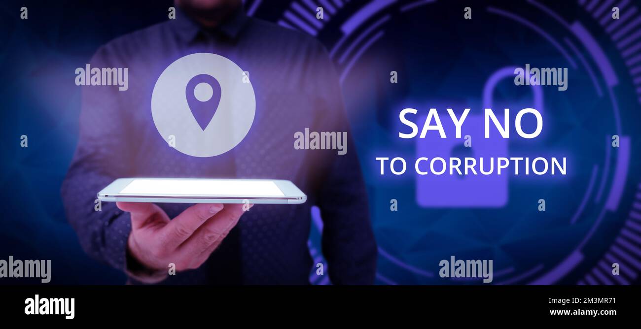 Conceptual caption Say No To Corruption. Business showcase Introducing ... Conceptual caption Say No To Corruption. Business showcase Introducing ...