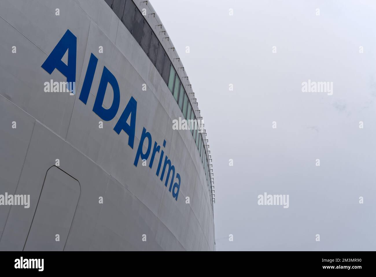 Tallinn, Estonia - August 12, 2019: Aida prima lettering on the side of ...