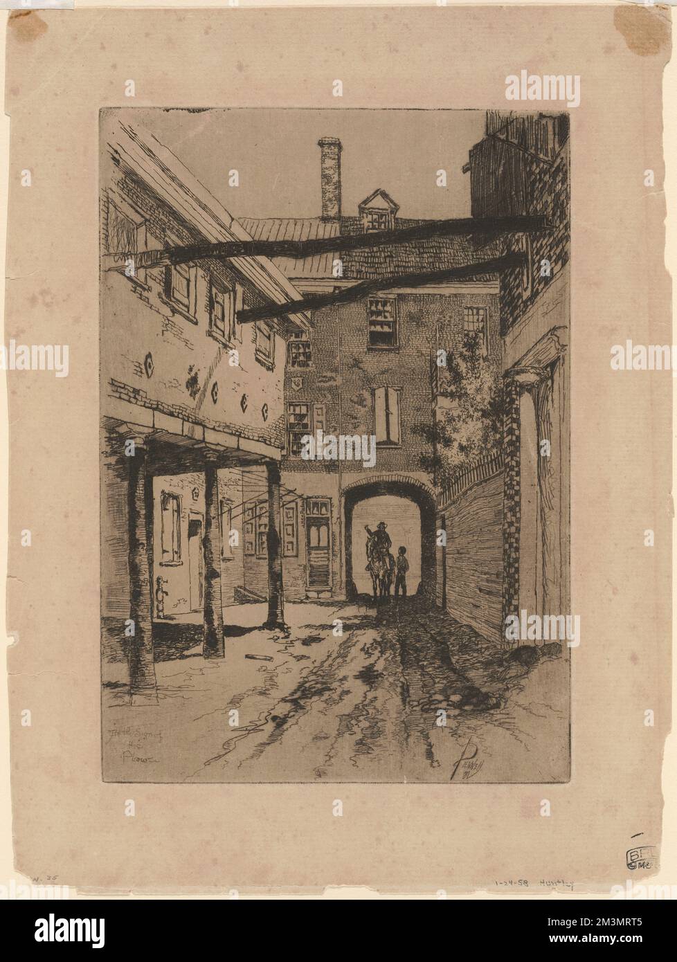 Plow Inn yard , Taverns Inns, Courtyards. Joseph Pennell (1857-1926 ...