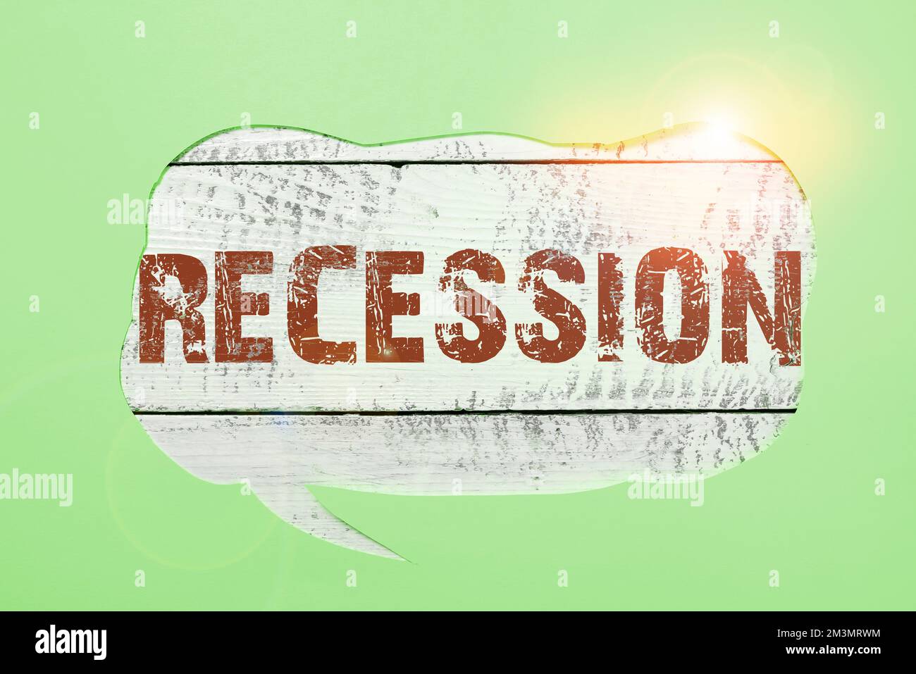 Conceptual display Recession. Conceptual photo the process of progressive decrease in growing ...