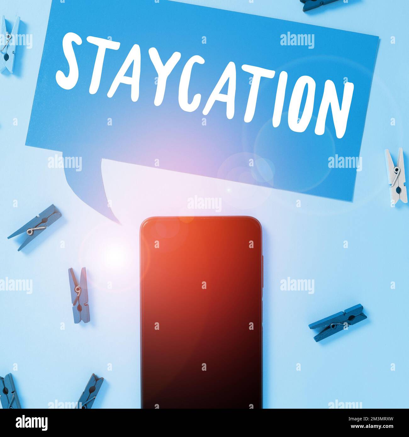 Handwriting text Staycation. Concept meaning a vacation spent at one's ...