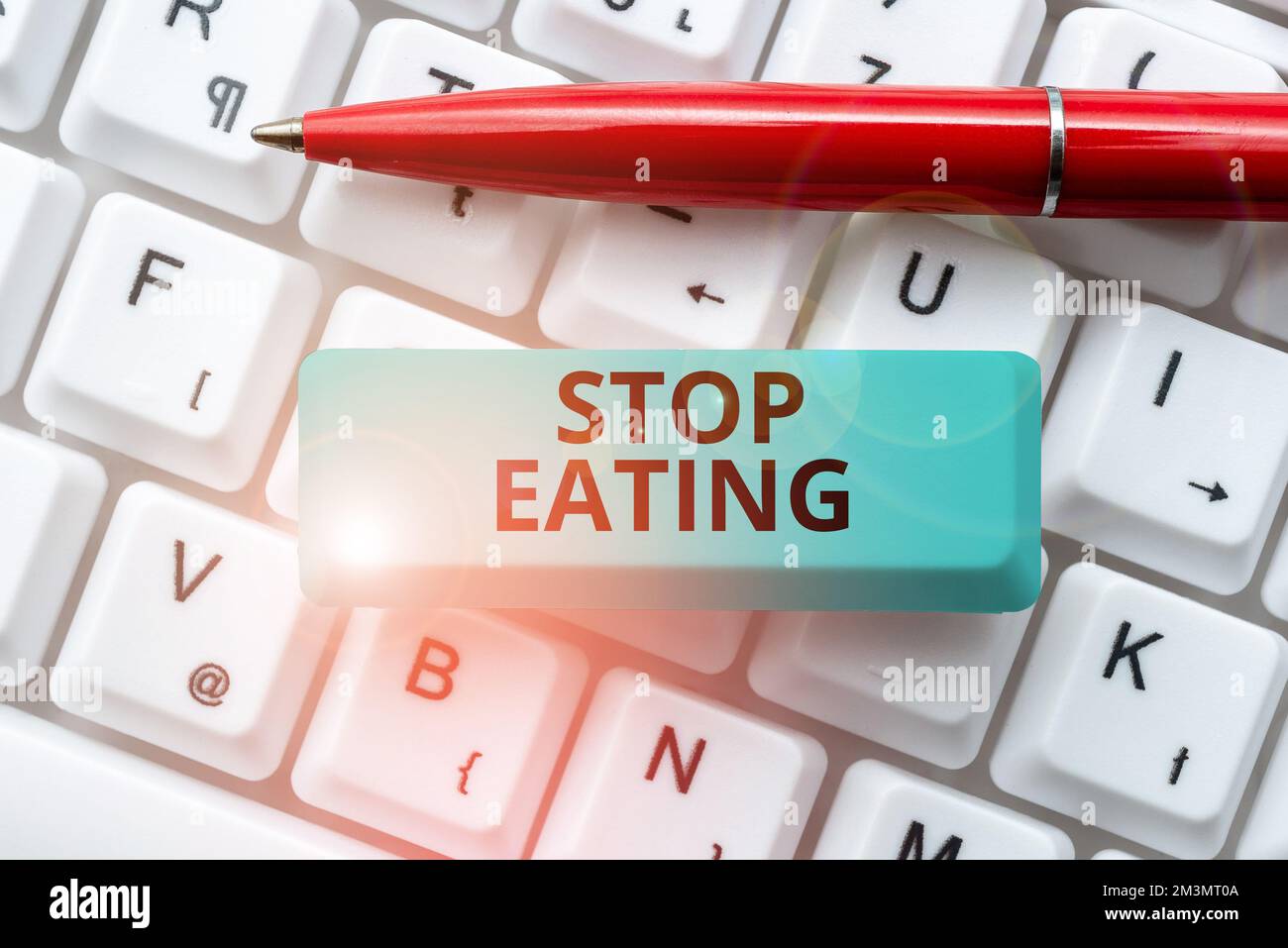 Text showing inspiration Stop Eating. Business overview cease the ...