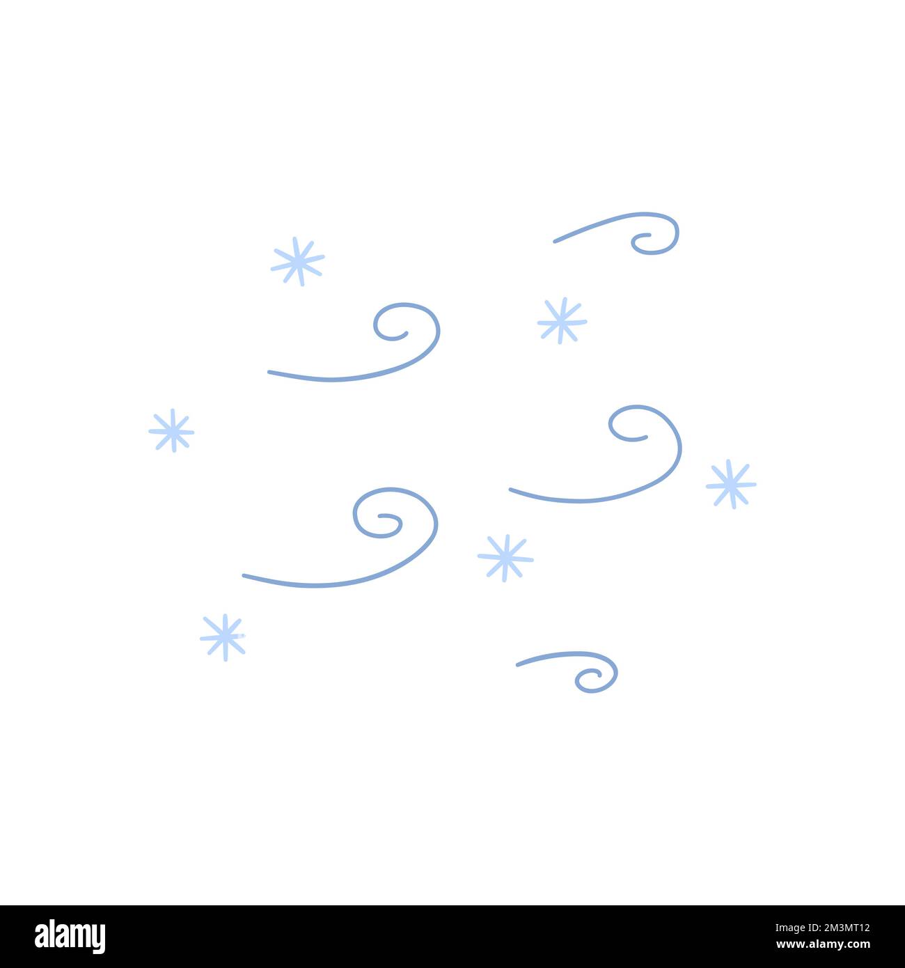 Snow and blizzard with wind direction. Colorful vector isolated ...