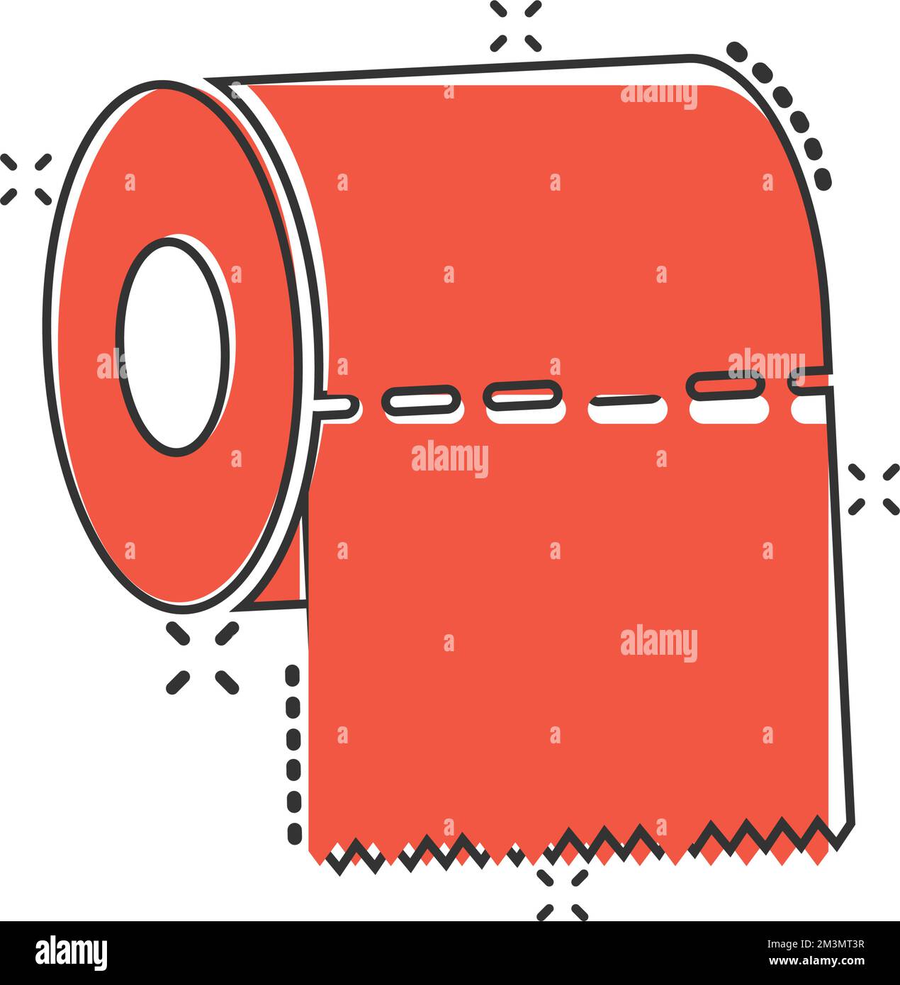 Toilet paper icon in comic style. Clean cartoon vector illustration on ...