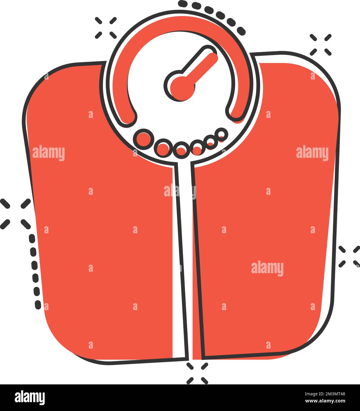 Bathroom weight scale icon in comic style. Mass measurement cartoon ...