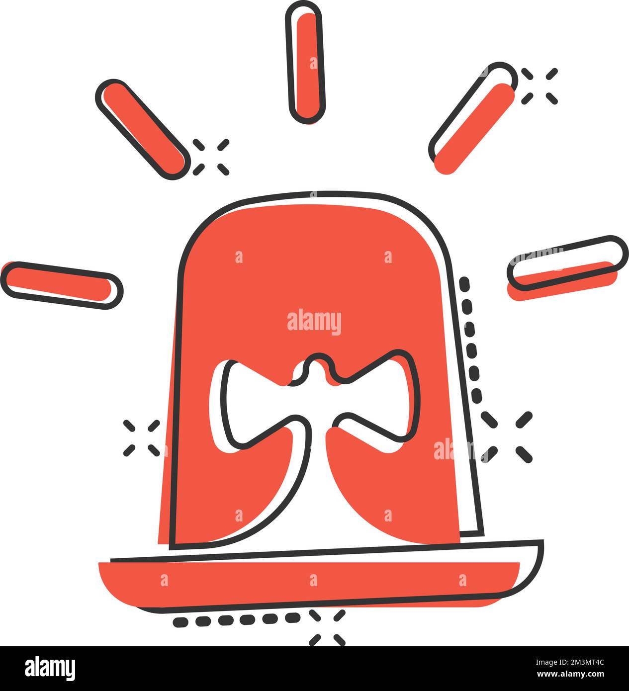 Emergency alarm icon in comic style. Alert lamp cartoon vector ...