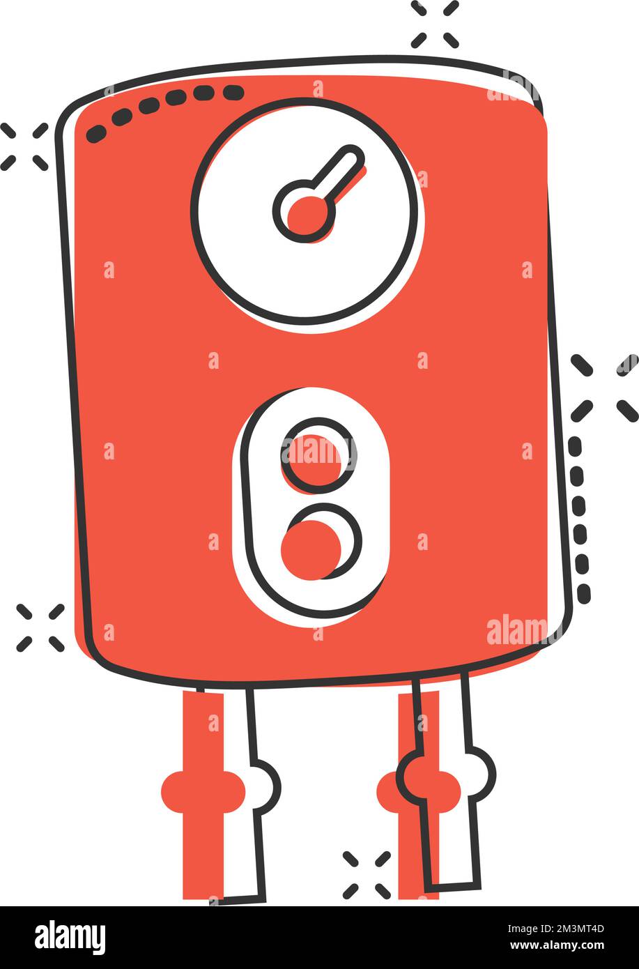 Gas boiler icon in comic style. Heater cartoon vector illustration on ...