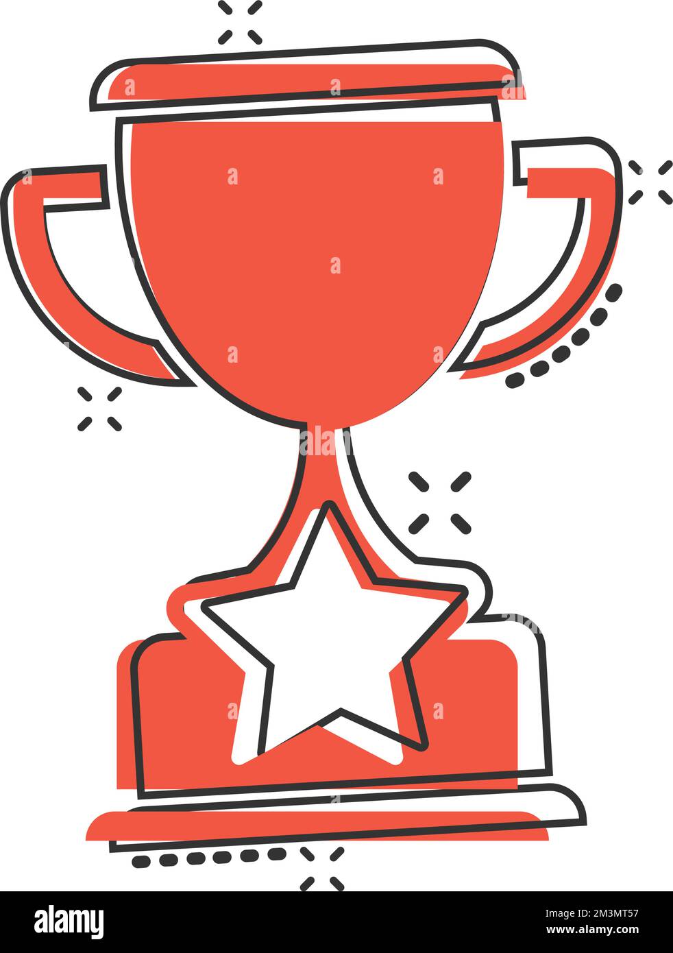 Trophy cup icon in comic style. Goblet prize cartoon vector ...