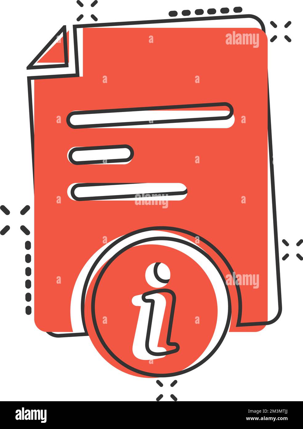 Instruction document icon in comic style. Manual cartoon vector ...