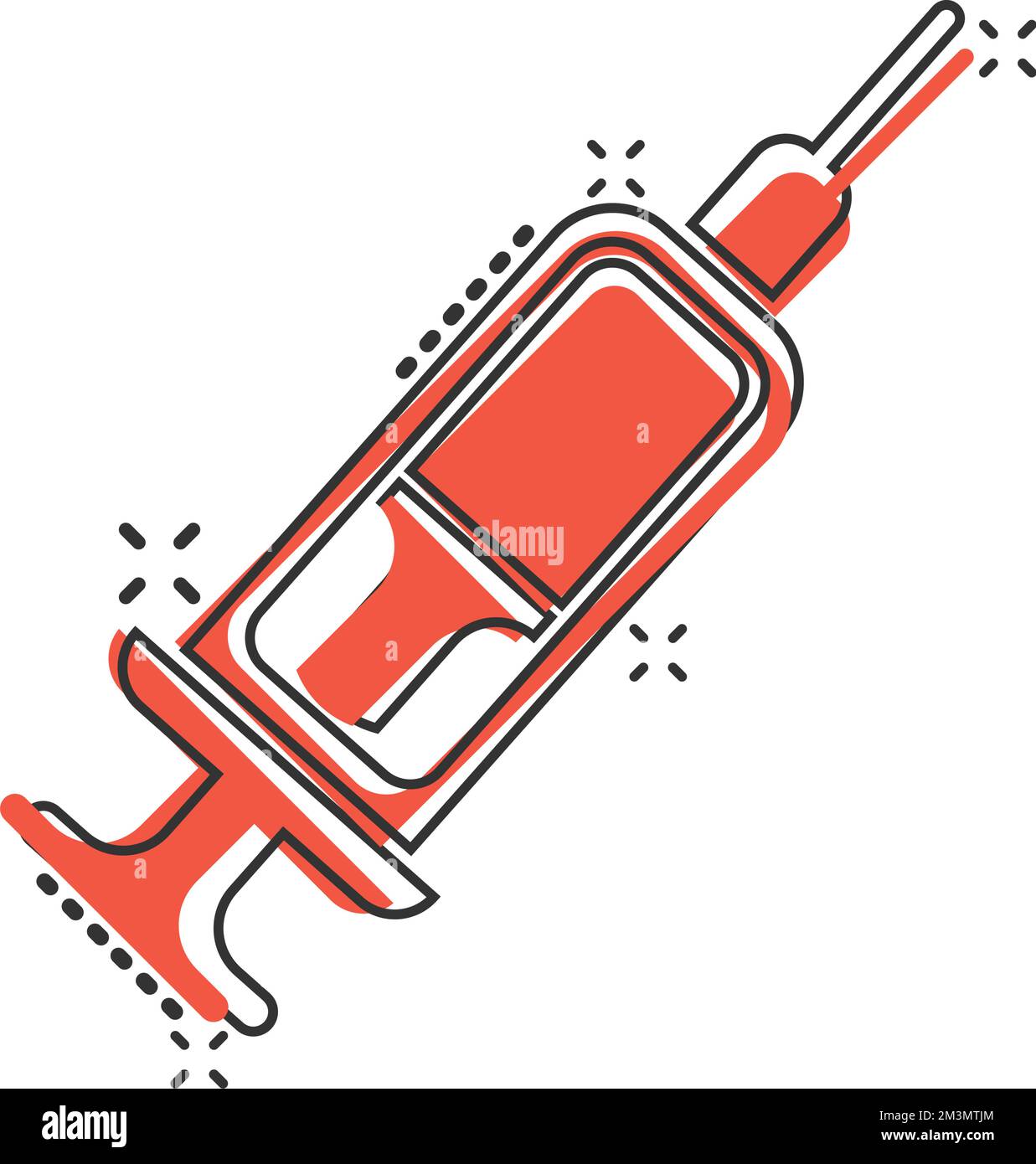 Syringe icon in comic style. Coronavirus vaccine inject cartoon vector ...