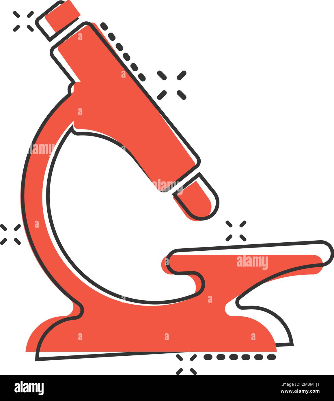 Microscope icon in comic style. Laboratory magnifier cartoon vector ...