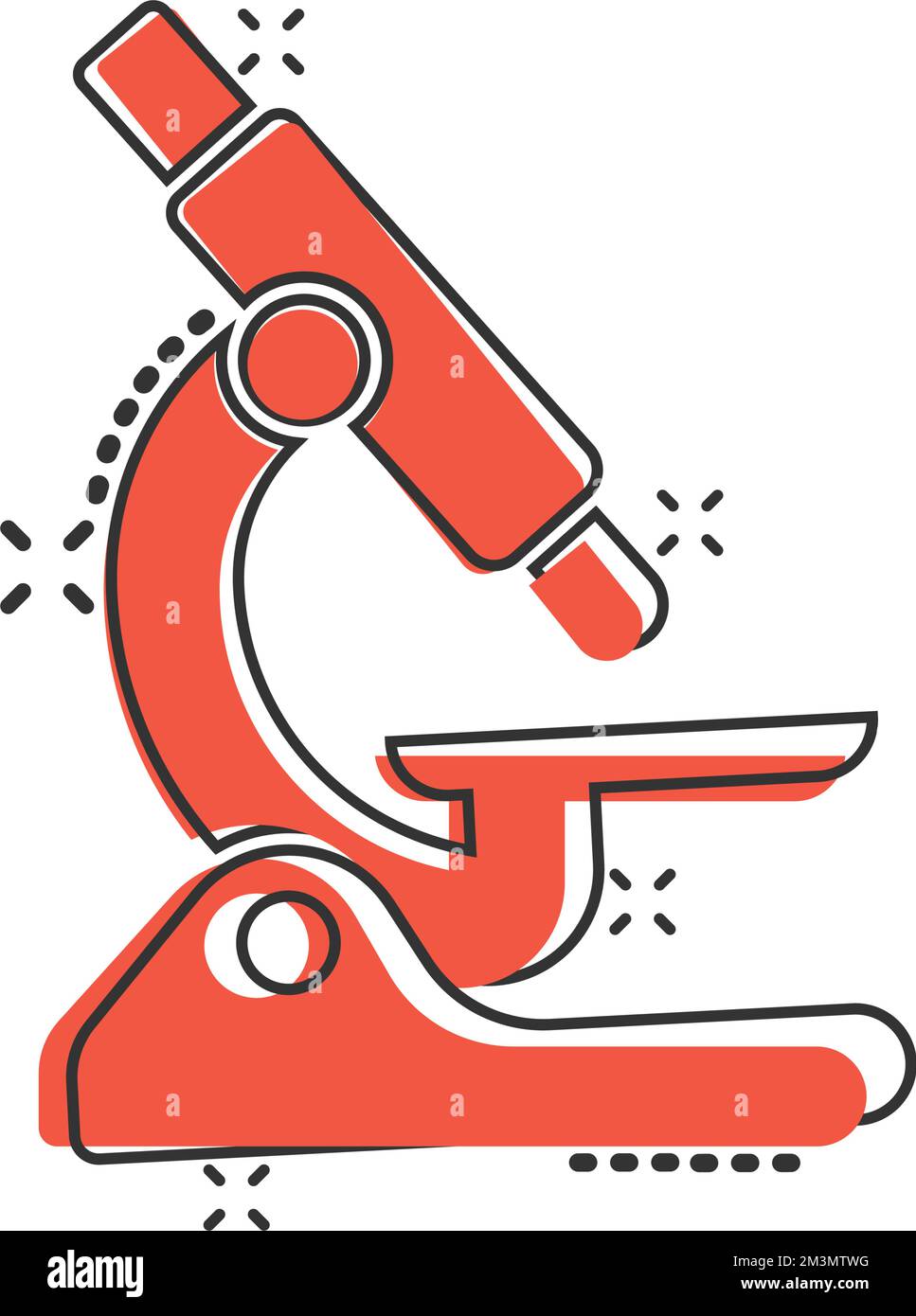 Microscope icon in comic style. Laboratory magnifier cartoon vector ...